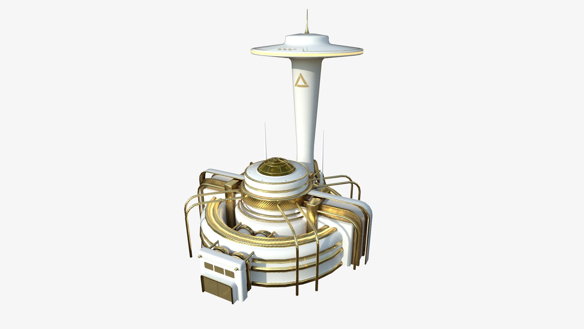 SciFi Facility D11 Golden - Sci Fi Exterior Design 3D Model ...