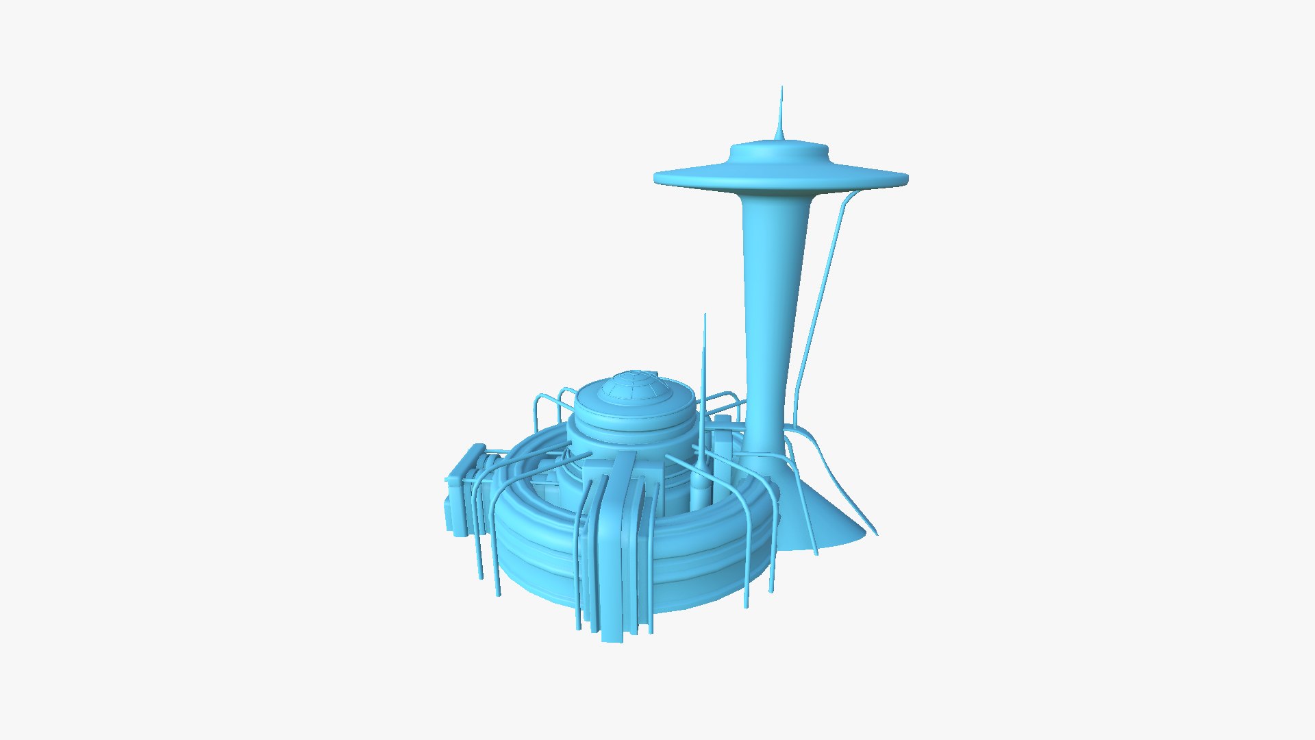 SciFi Facility D11 Golden - Sci Fi Exterior Design 3D Model ...