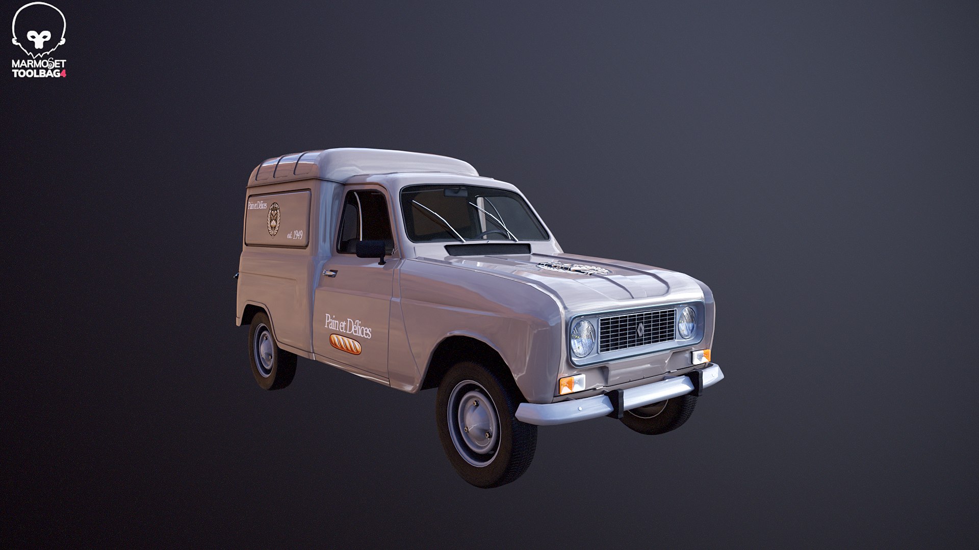 3D Model Renault 4 Van French Bakery - TurboSquid 2208798