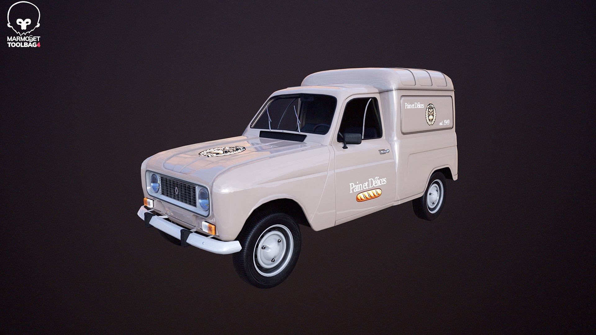 3D Model Renault 4 Van French Bakery - TurboSquid 2208798