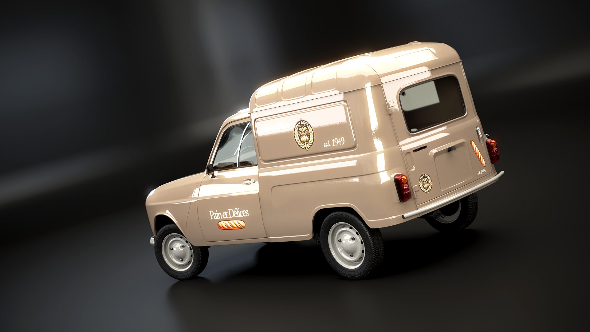 3D Model Renault 4 Van French Bakery - TurboSquid 2208798