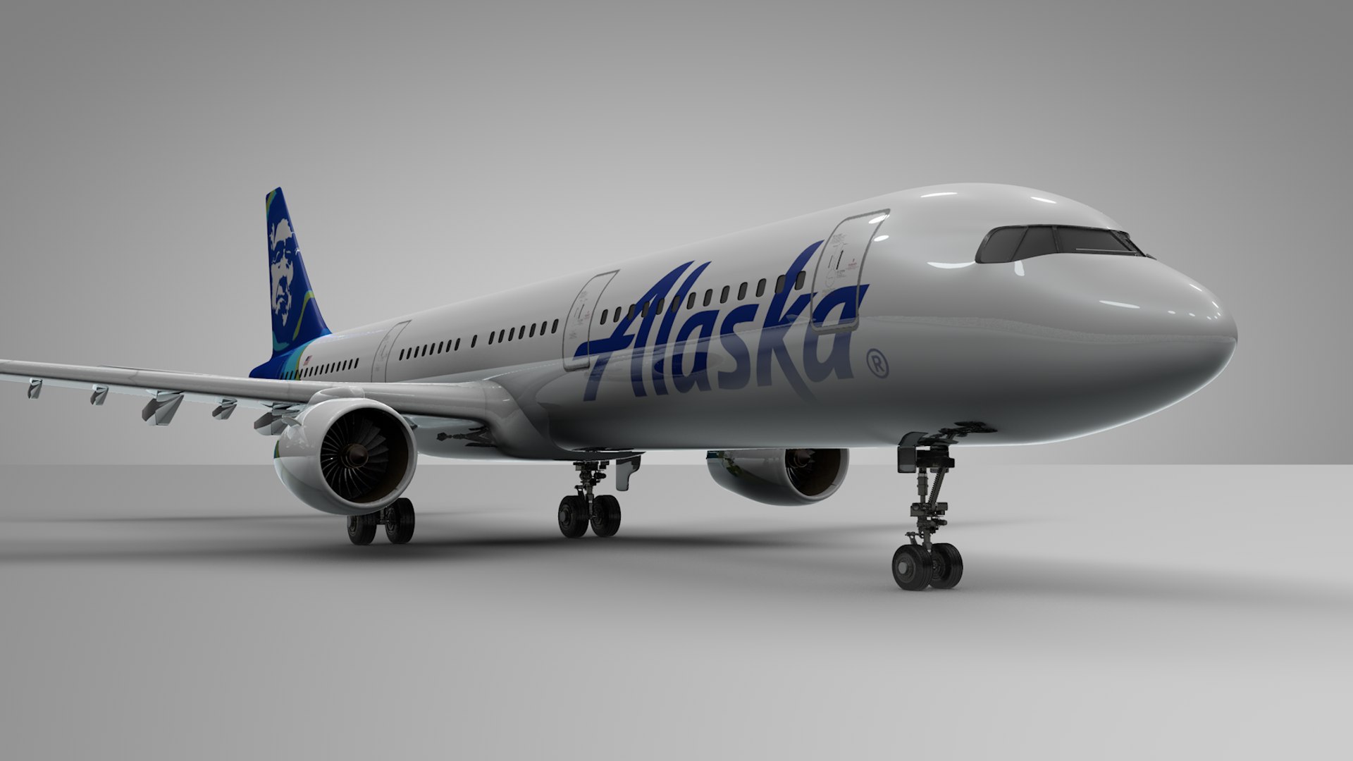 Airbus 321 Neo Alaska 3D Model - TurboSquid 1443128