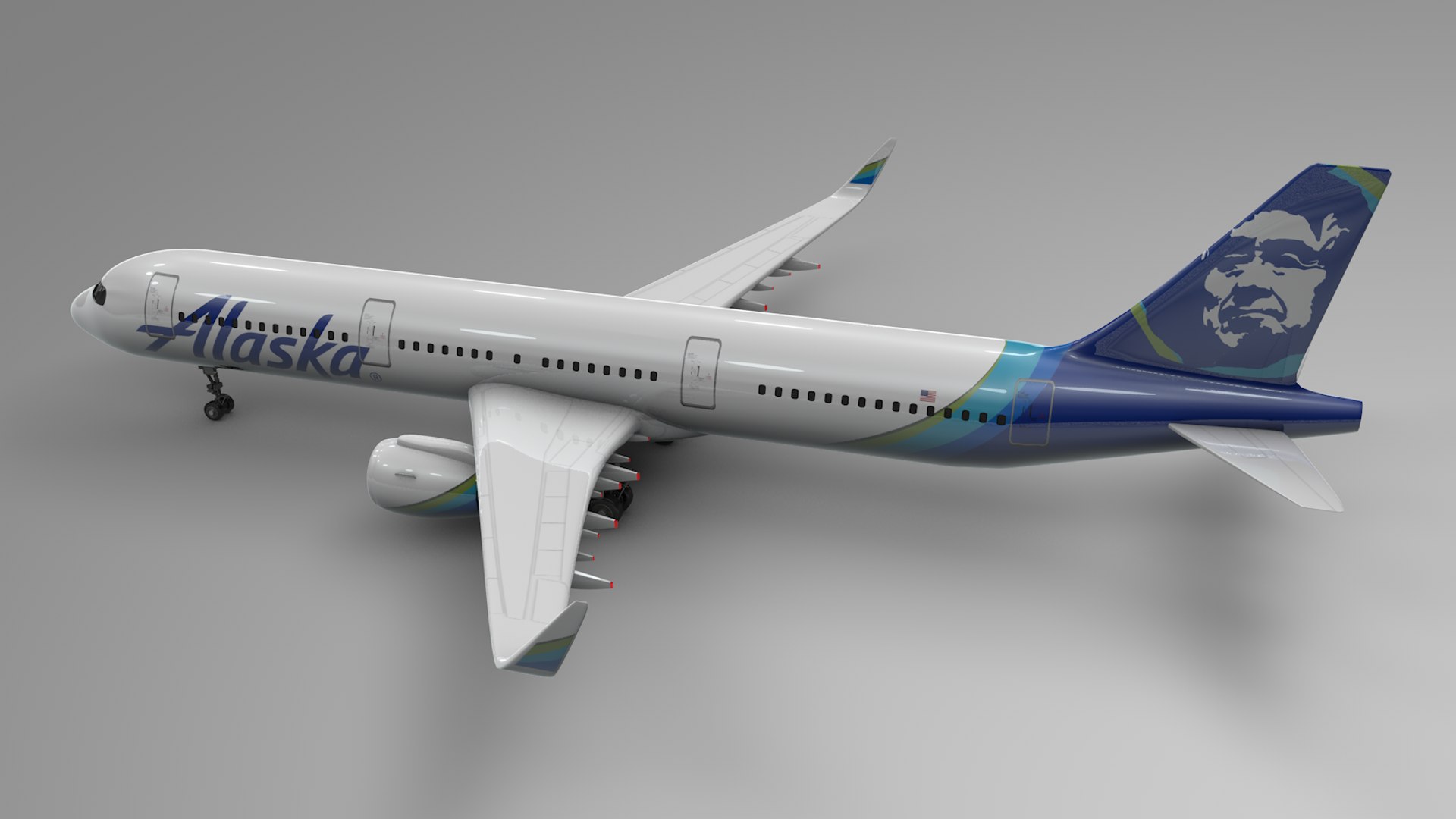 Airbus 321 Neo Alaska 3D Model - TurboSquid 1443128