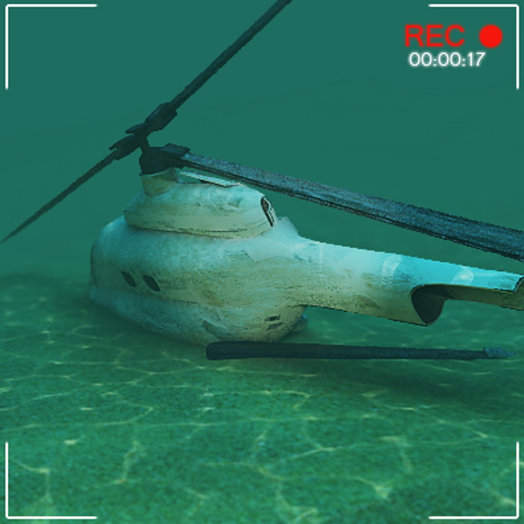 3dsmax Sunken Helicopter Objects