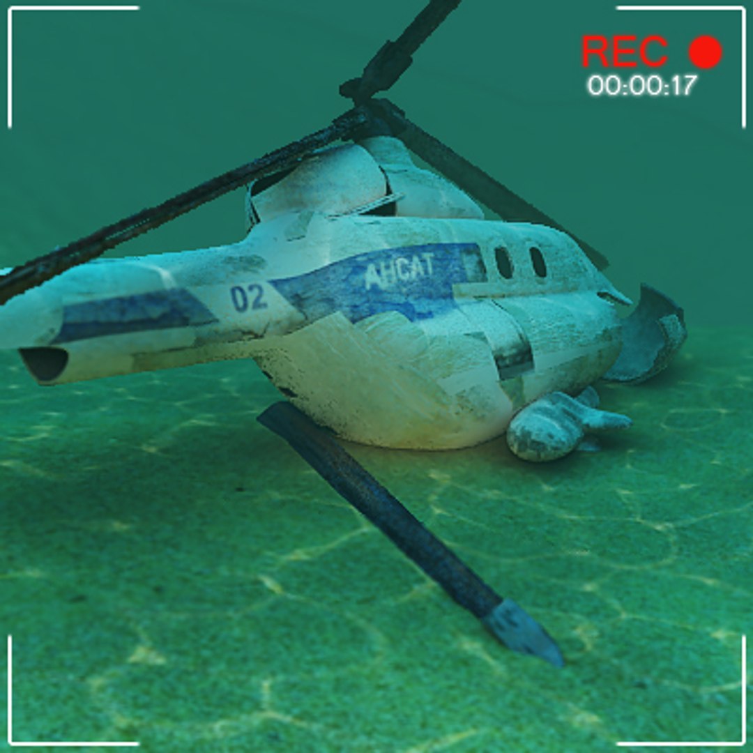 3dsmax Sunken Helicopter Objects