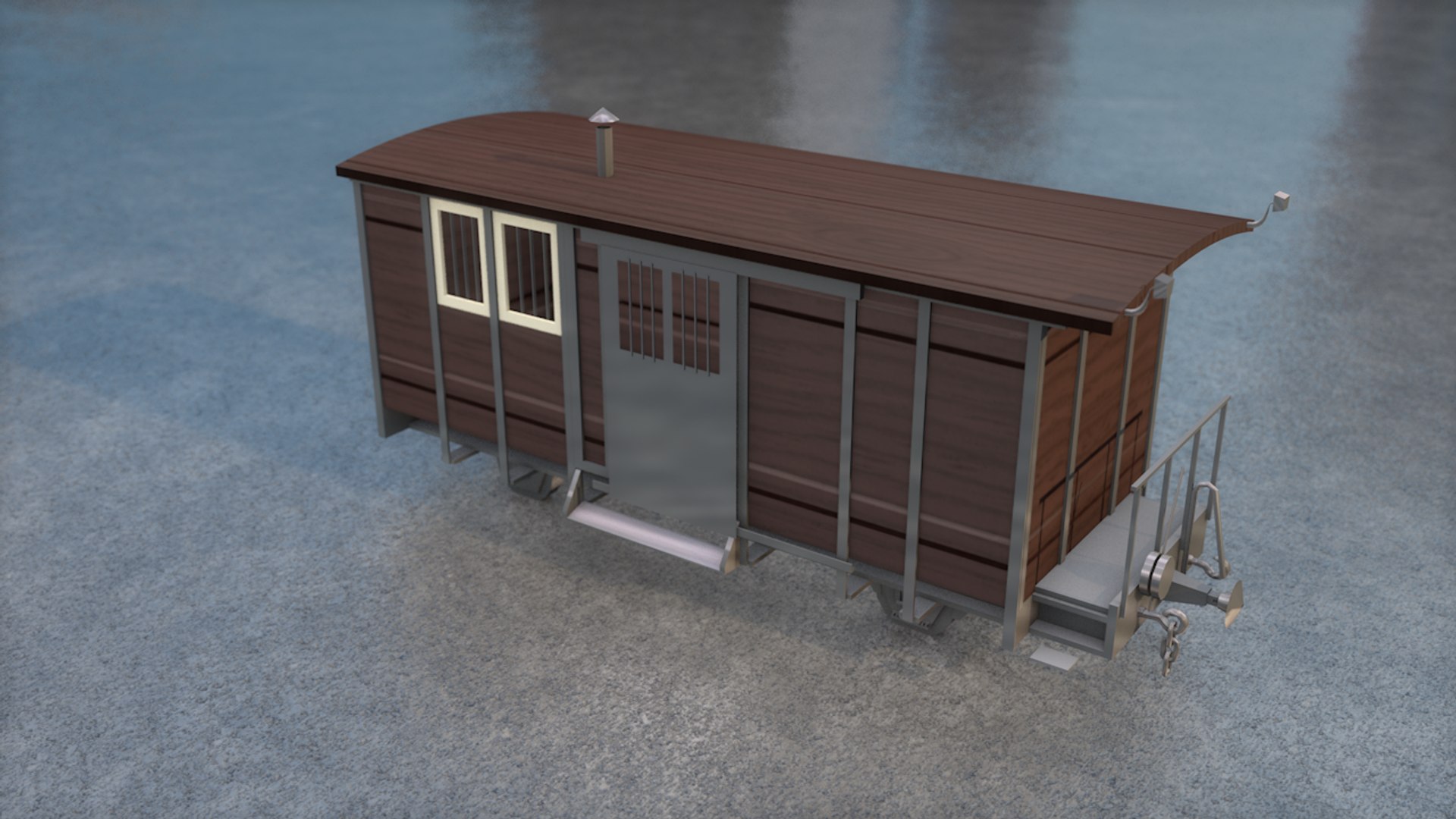 3D post wagon boxcar model - TurboSquid 1470661