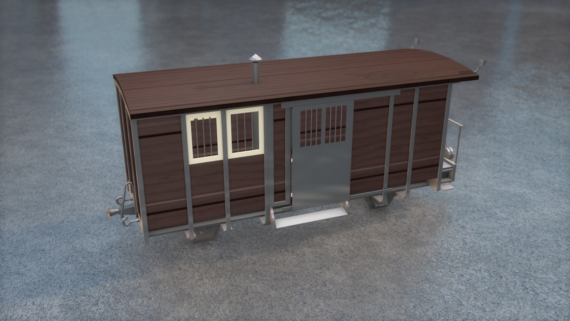 3D post wagon boxcar model - TurboSquid 1470661