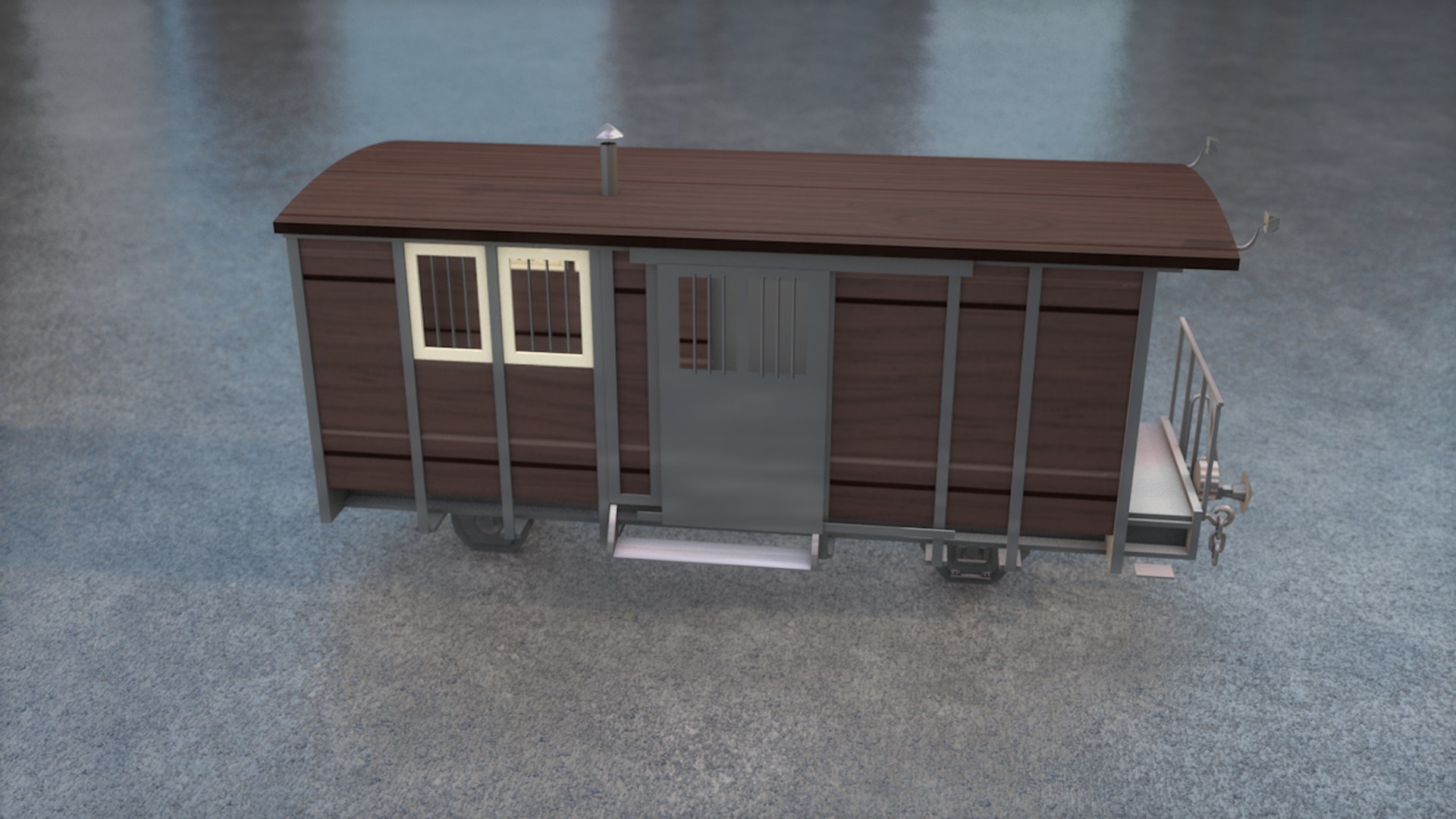3D post wagon boxcar model - TurboSquid 1470661