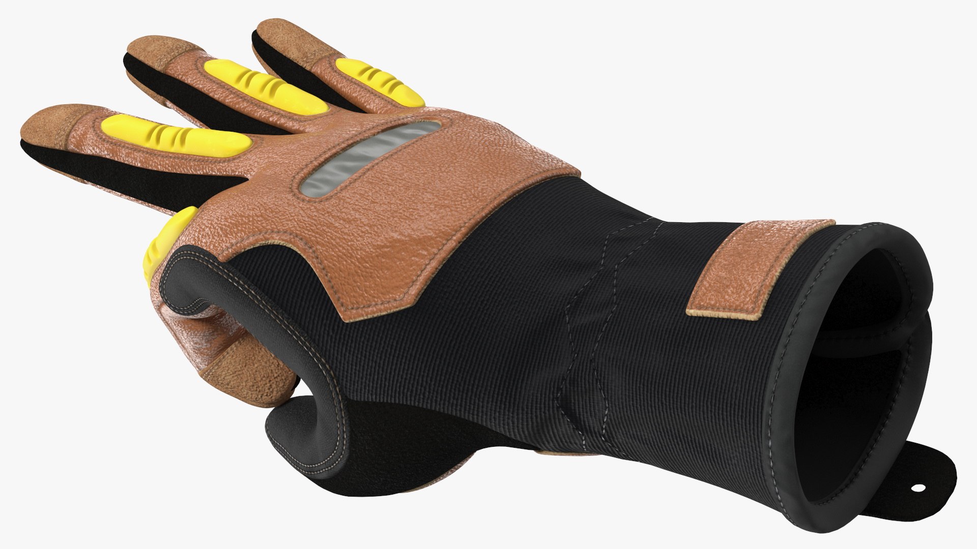 Safety Leather Gloves With Knuckle Guards OK Hand Gesture Model ...