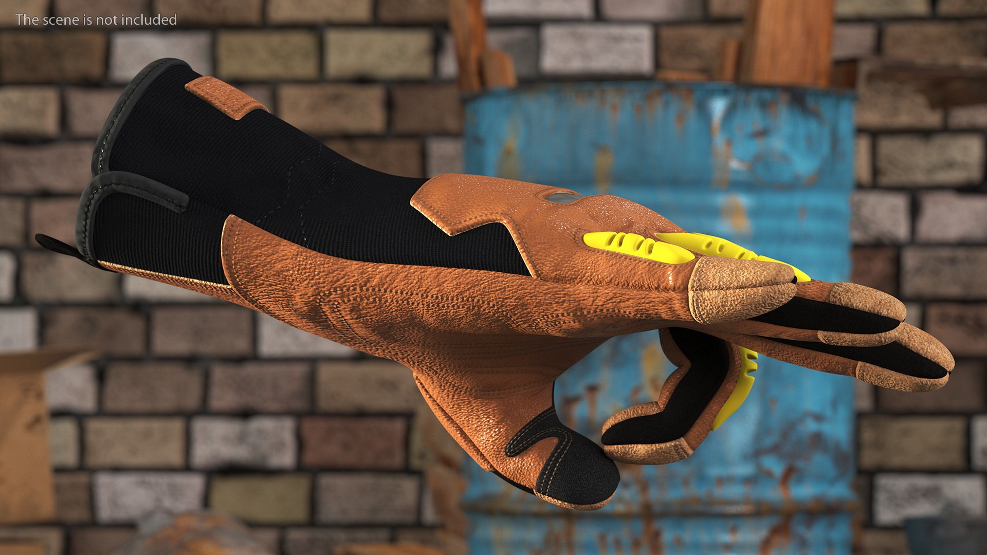 Safety Leather Gloves With Knuckle Guards OK Hand Gesture Model ...