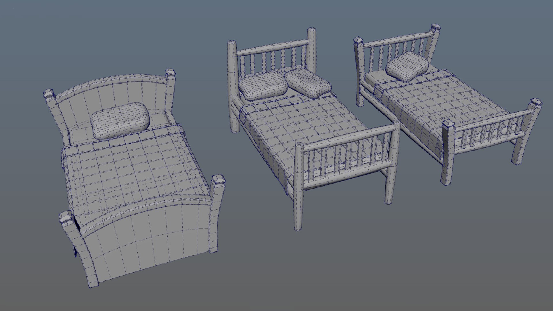 Set Of Stylized Beds With Pillow And Blanket PBR Game Ready Low-poly 3D Model Model - TurboSquid ...