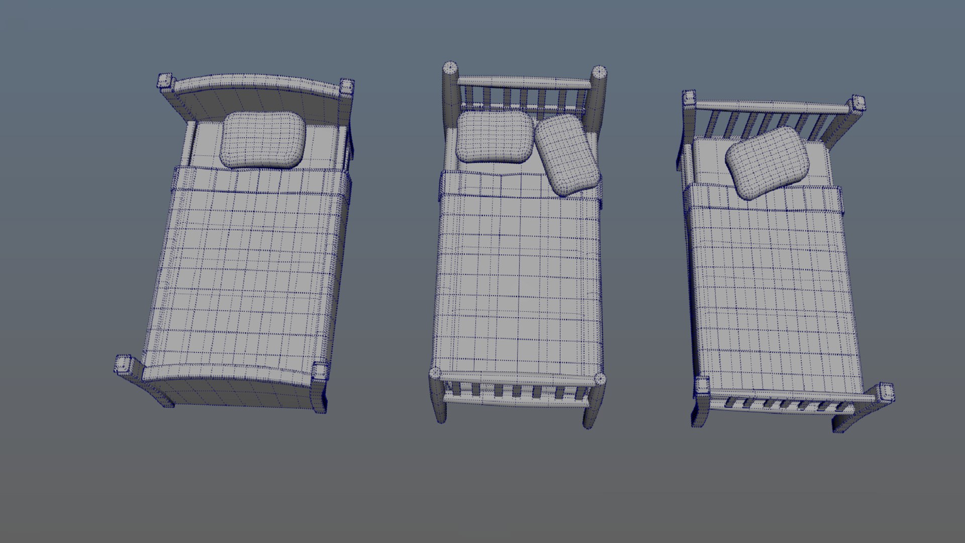 Set Of Stylized Beds With Pillow And Blanket PBR Game Ready Low-poly 3D Model Model - TurboSquid ...