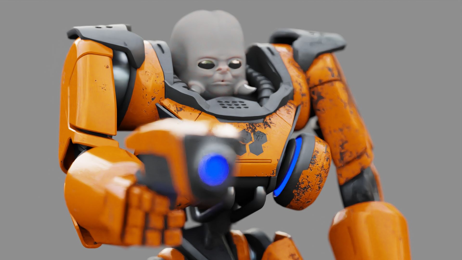 CYBORG ALIEN FIGHTER rigged 3D model - TurboSquid 1939927
