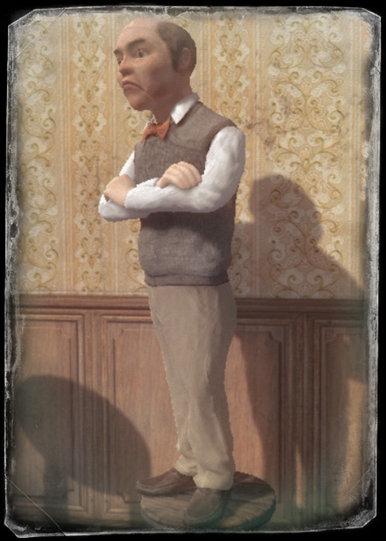 3d Model Old Puppet Grim Sit