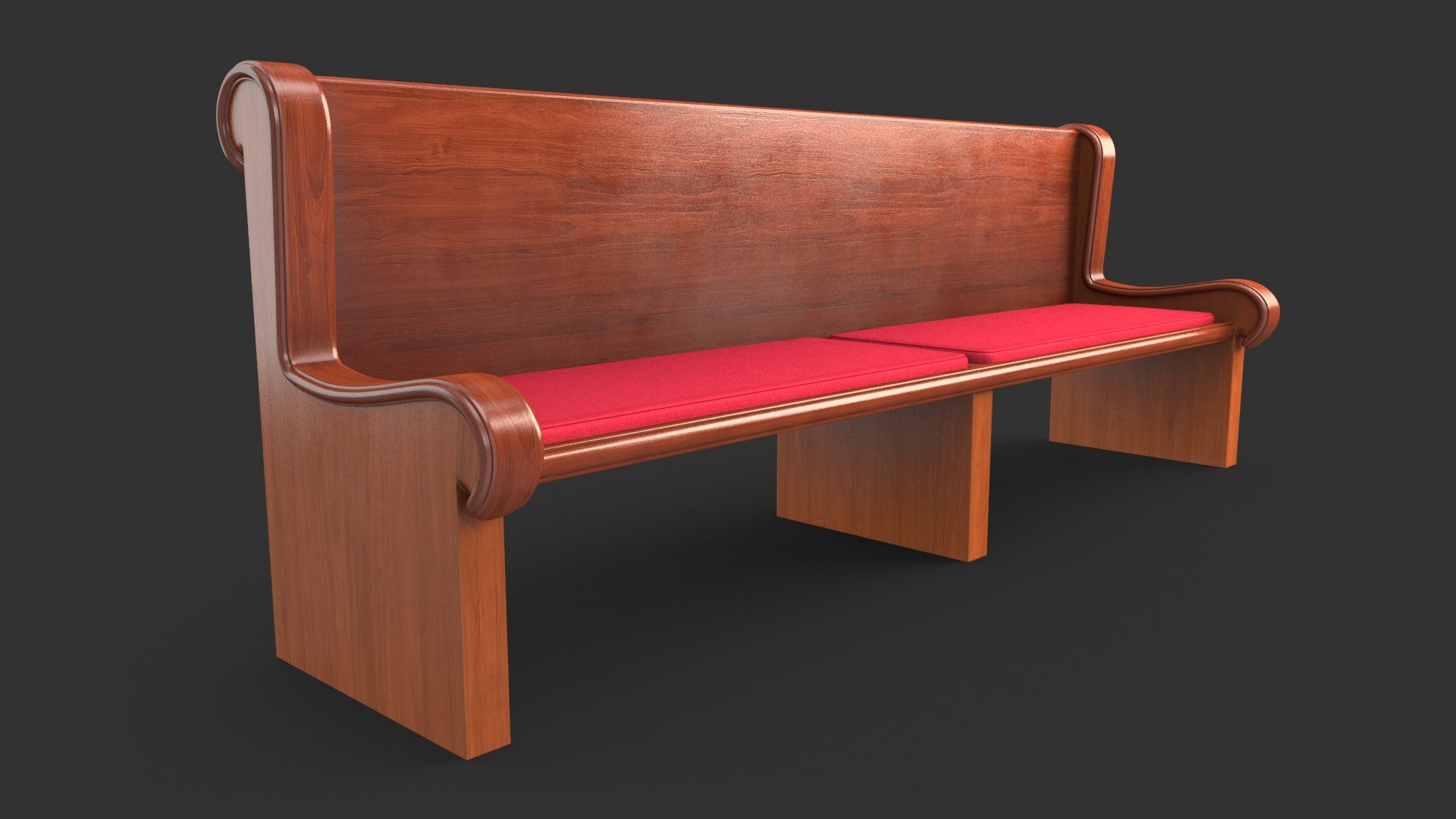 3D Church Pew Interior Model - TurboSquid 1614414