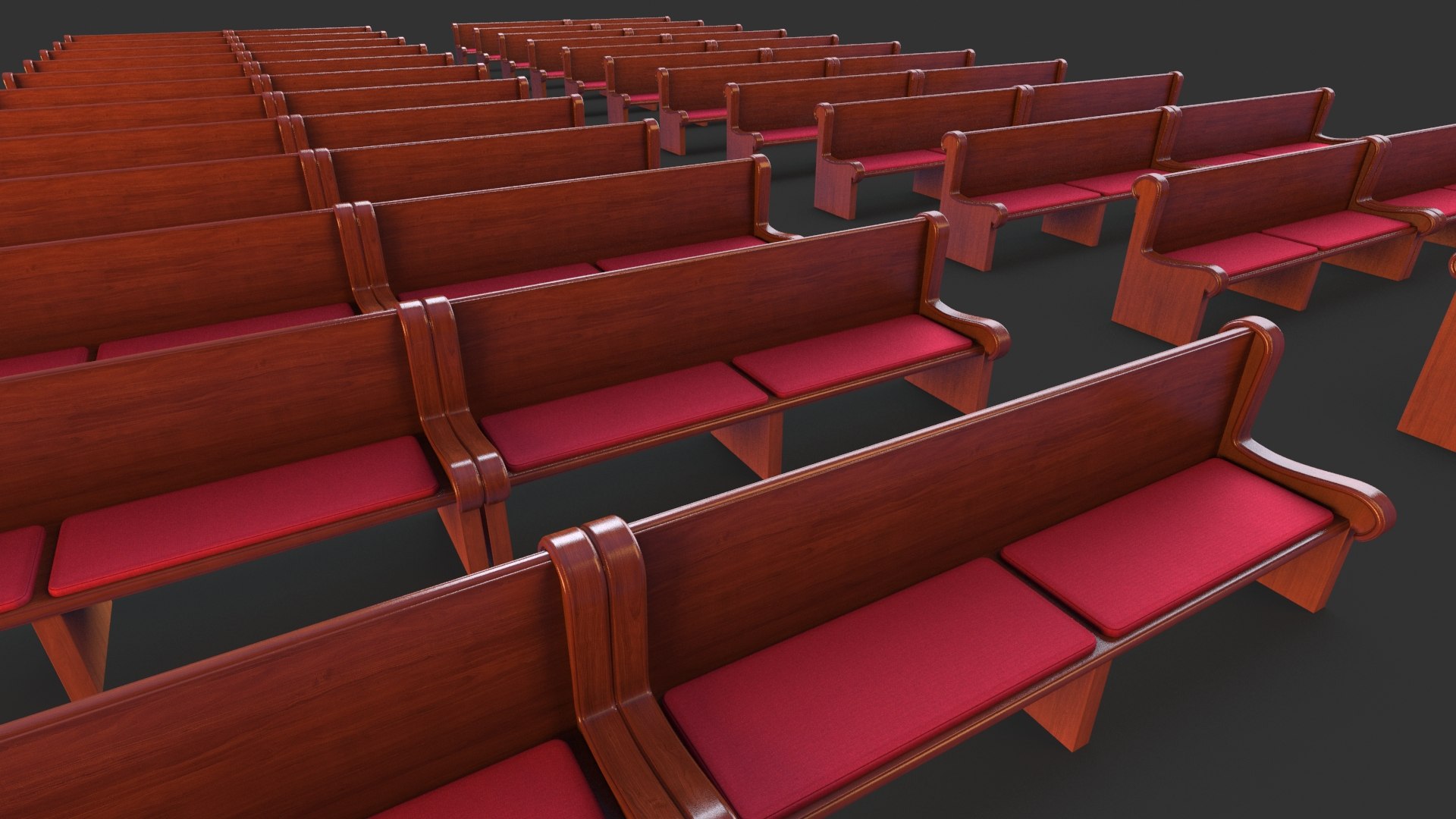 3D Church Pew Interior Model - TurboSquid 1614414