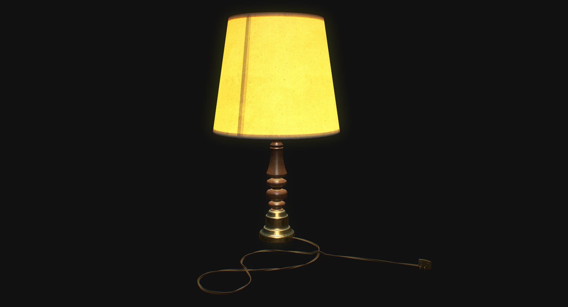 Old Wood Lamp 3d Obj