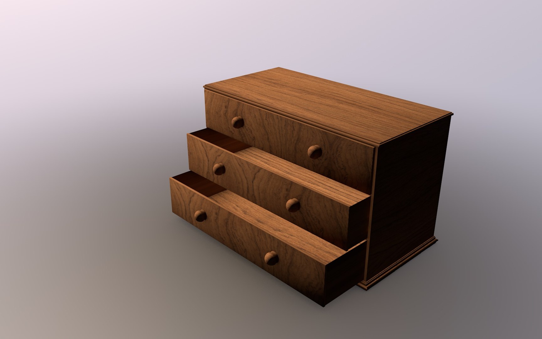 Wooden Drawer Wood 3d Model