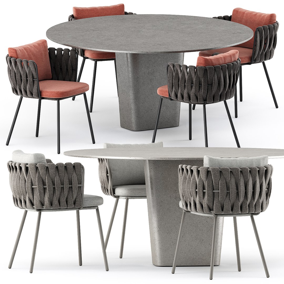 Tosca armchair and TAO dining table 3D model - TurboSquid 1800564