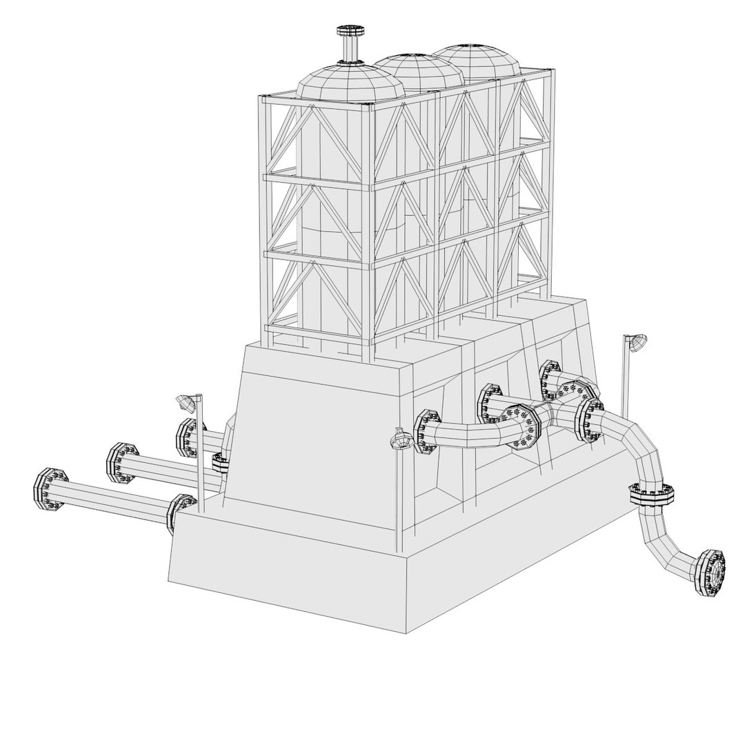 3d model refinery units blending