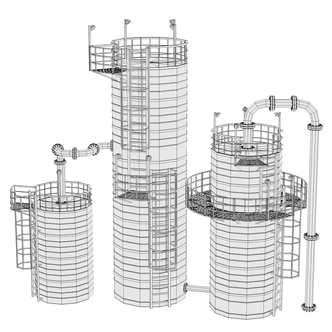 3d model refinery units blending