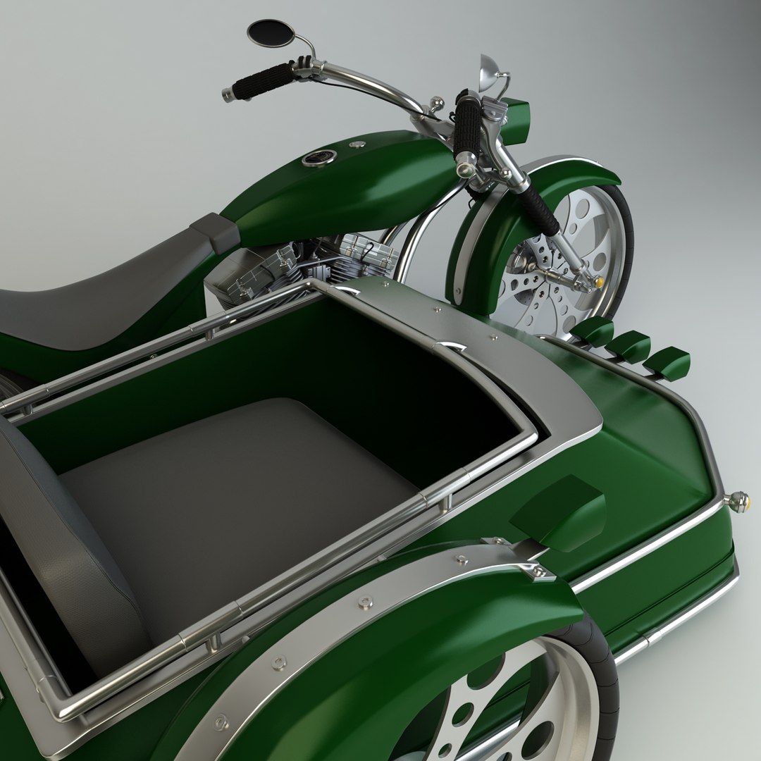 Custom Chopper Sidecar 3d Fbx