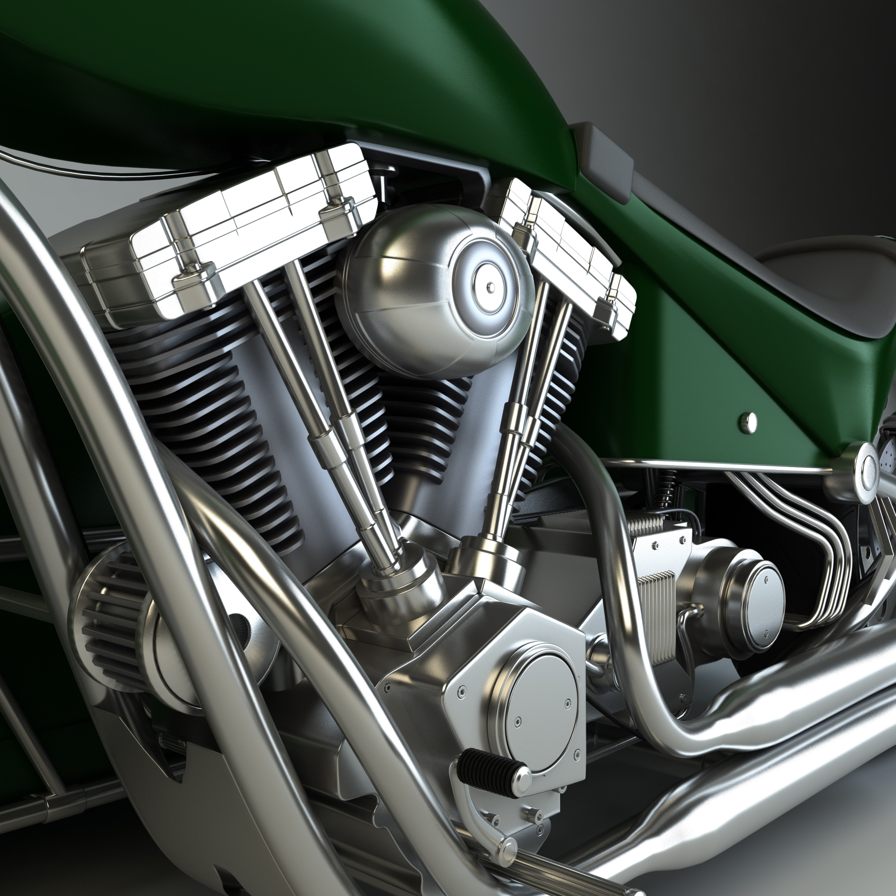 custom chopper sidecar 3d fbx
