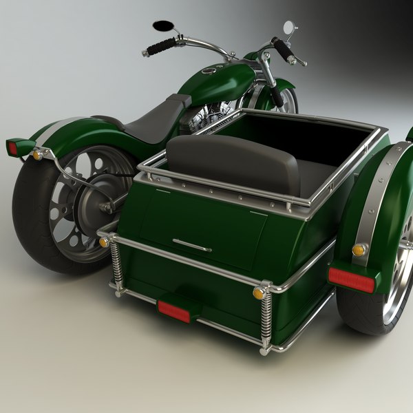 custom chopper sidecar 3d fbx