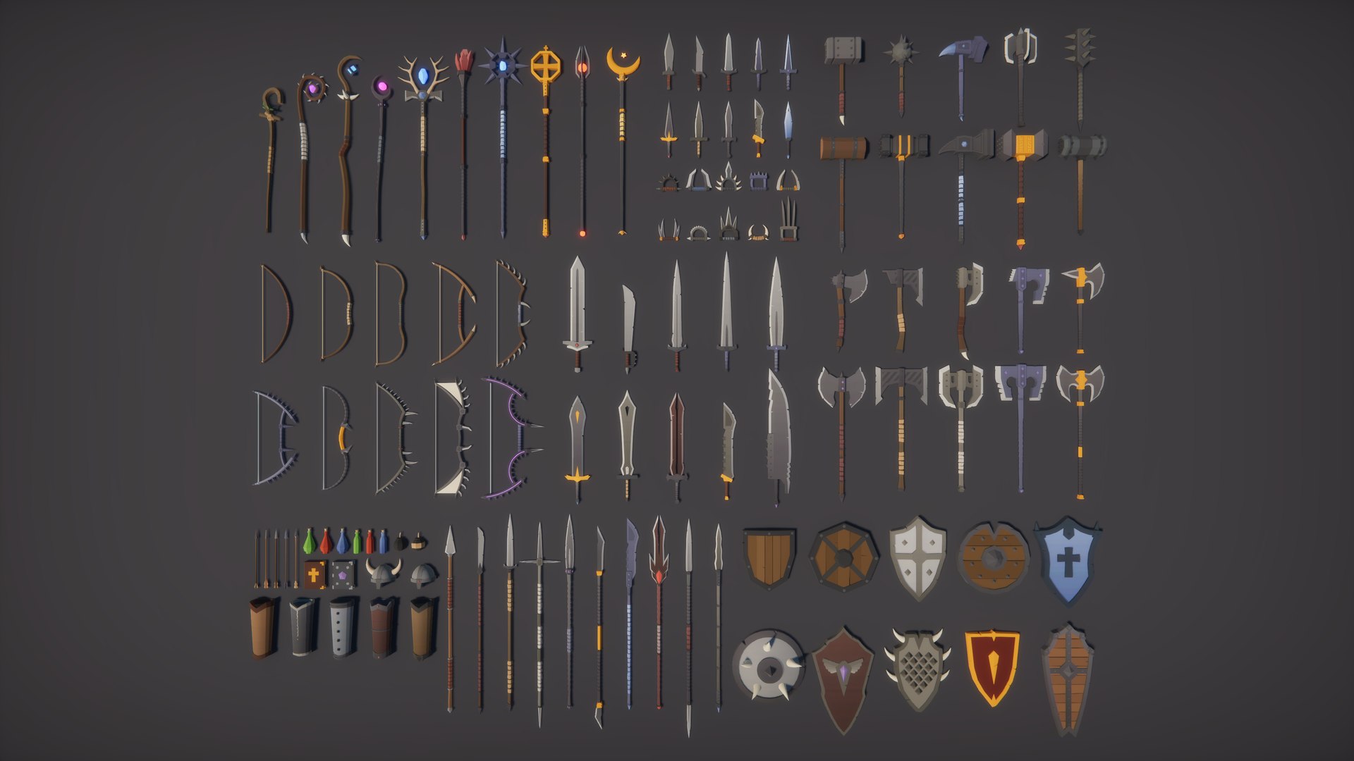3D Low Poly RPG Fantasy Weapons - TurboSquid 1923825