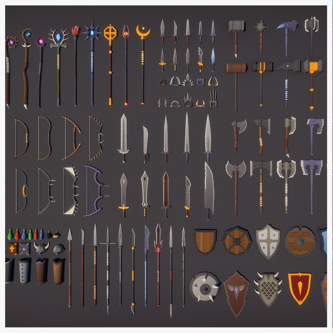 3D Low Poly RPG Fantasy Weapons - TurboSquid 1923825