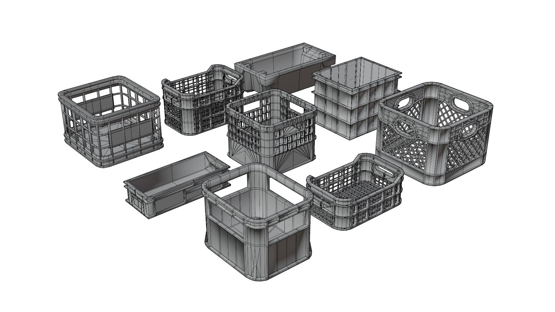 Plastic Crates Pack 3D Model - TurboSquid 1639155