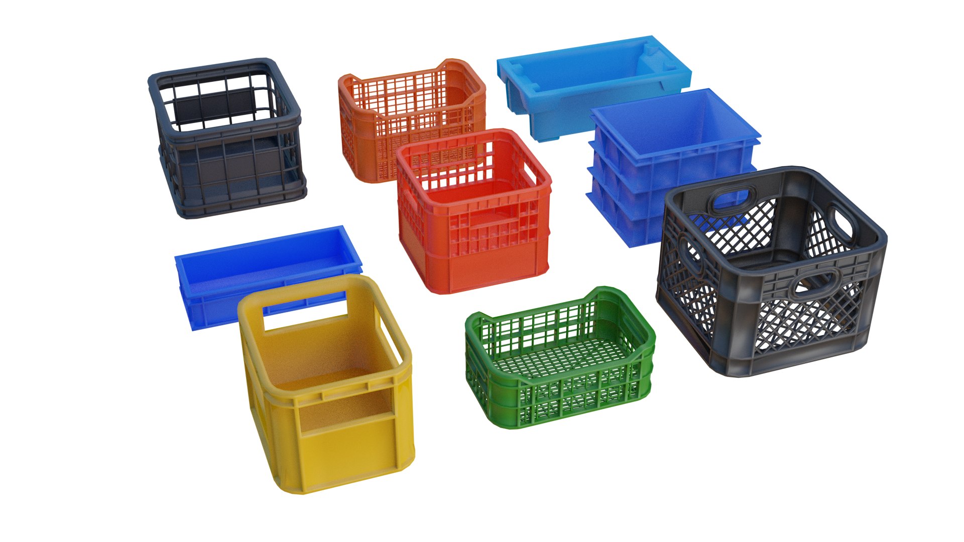 Plastic Crates Pack 3D Model - TurboSquid 1639155