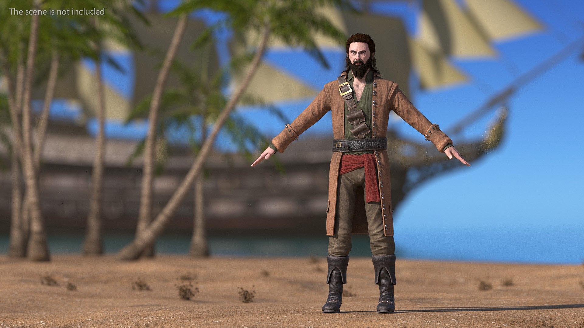 3D Model Rogue Pirate Man Rigged For Cinema 4D - TurboSquid 2236993