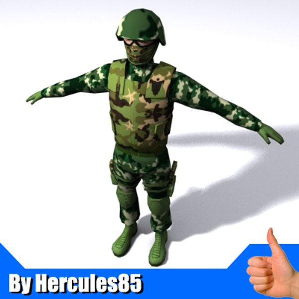 soldier character 3d model