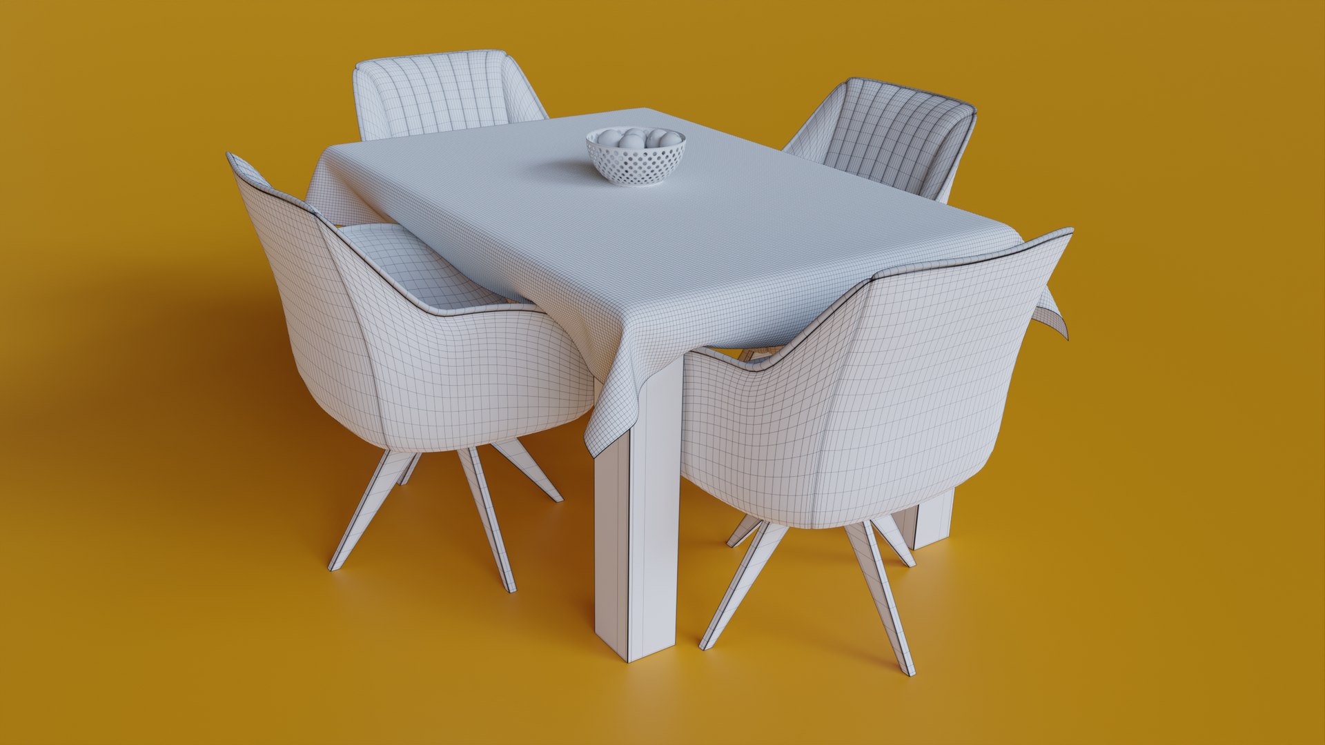 3D Table With Chairs Model - TurboSquid 2137977