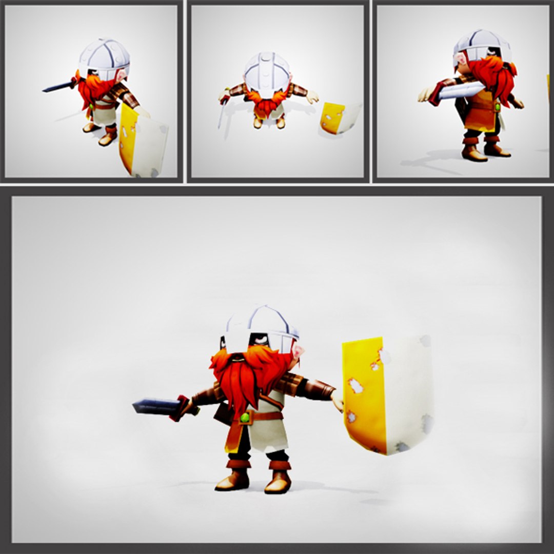 chibi knight - set 3d max