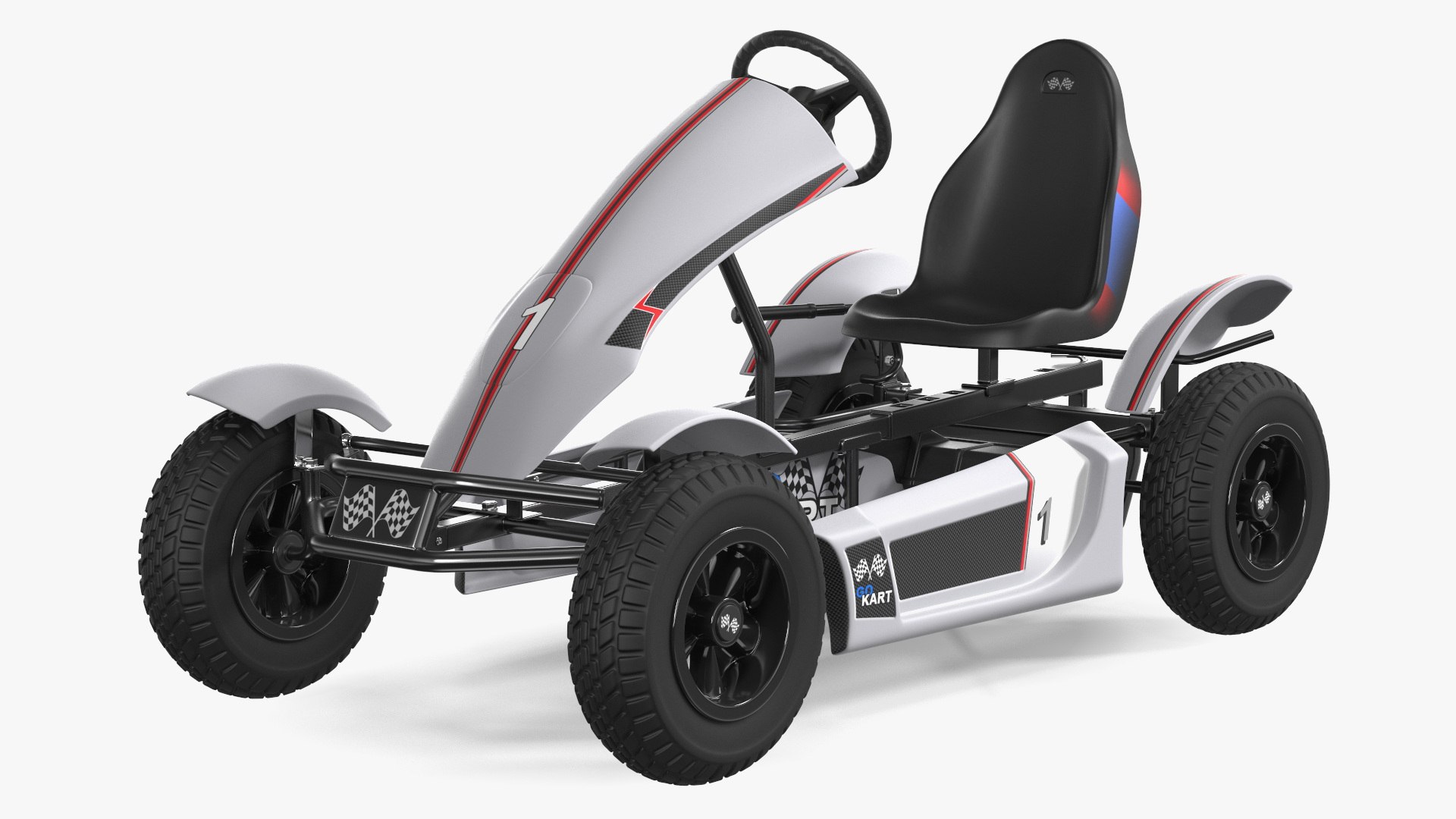 3D Pedal Kart with Frame Race Grey Rigged - TurboSquid 2091947