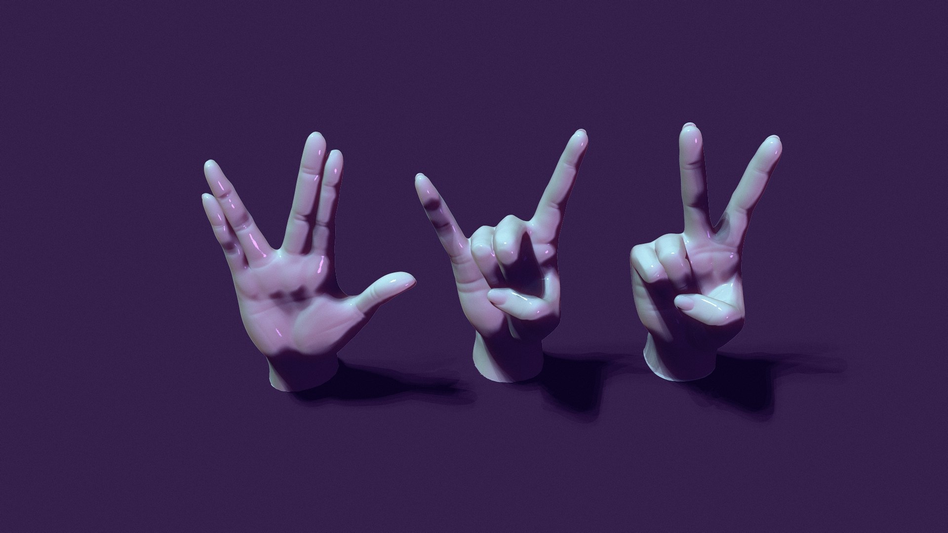 Hands In Three Poses 3D Model - TurboSquid 2132990