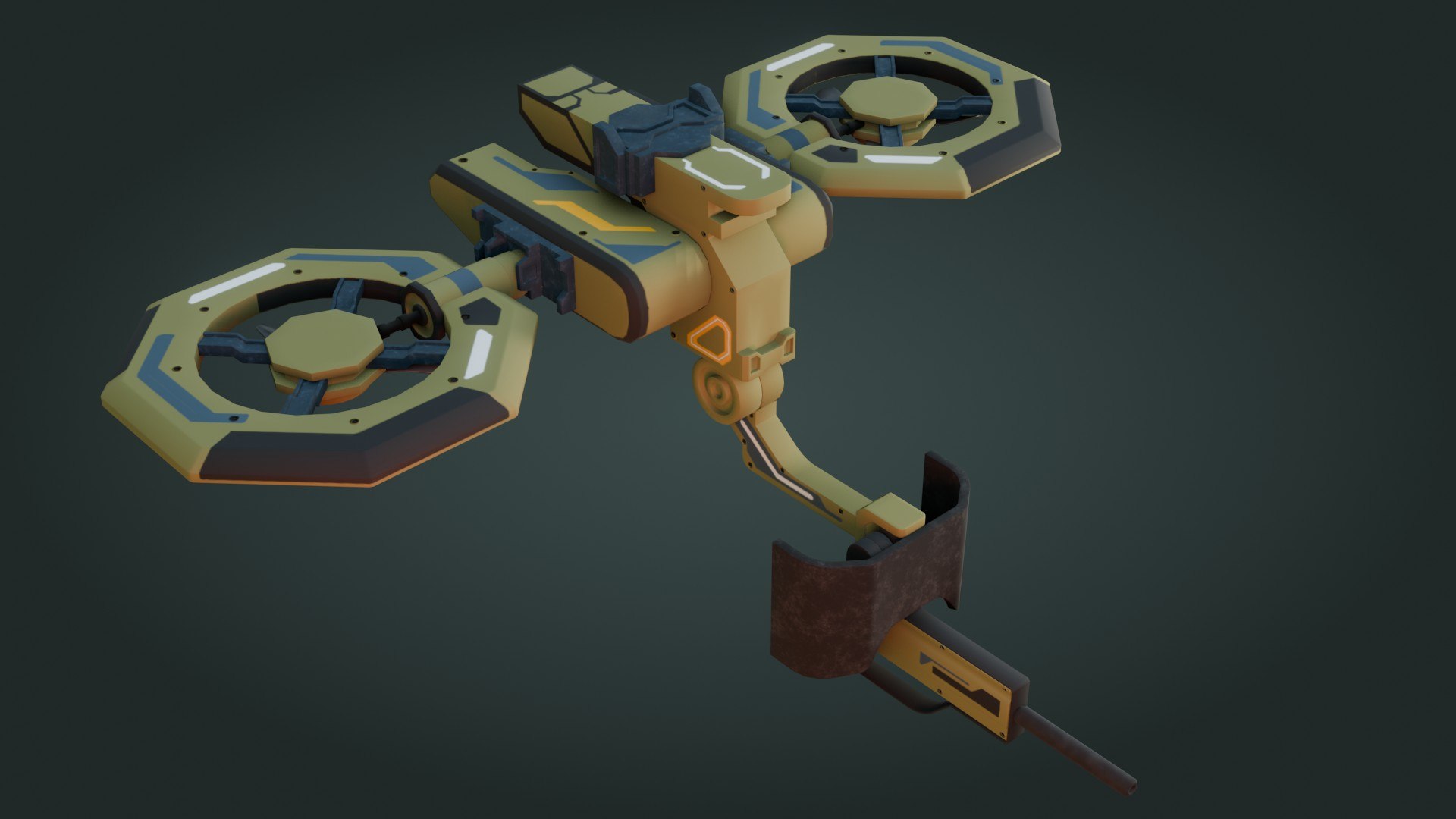 3D Sci-Fi Drone - Low Poly - Game Ready - PBR - TurboSquid 2228555