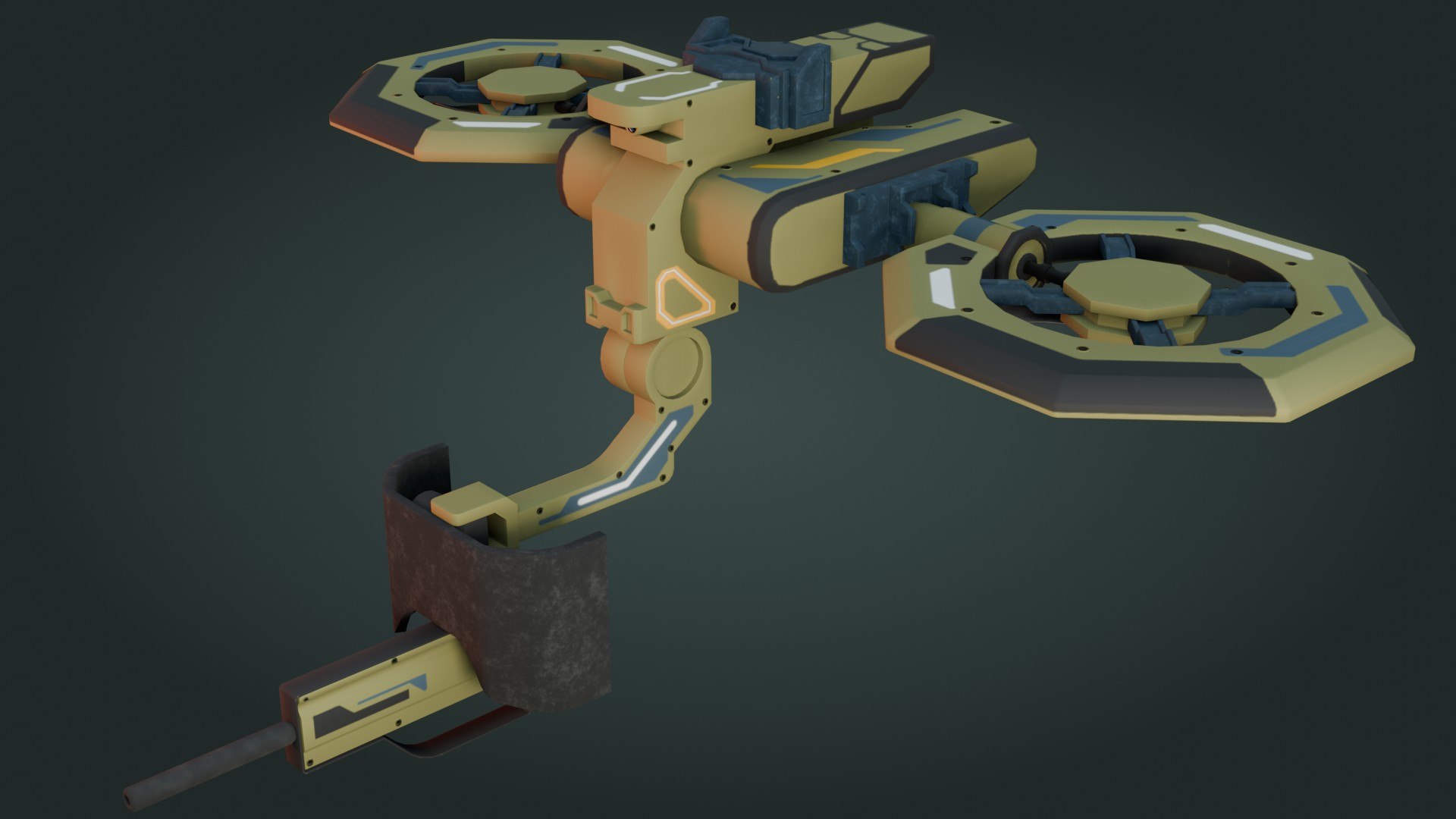 3D Sci-Fi Drone - Low Poly - Game Ready - PBR - TurboSquid 2228555