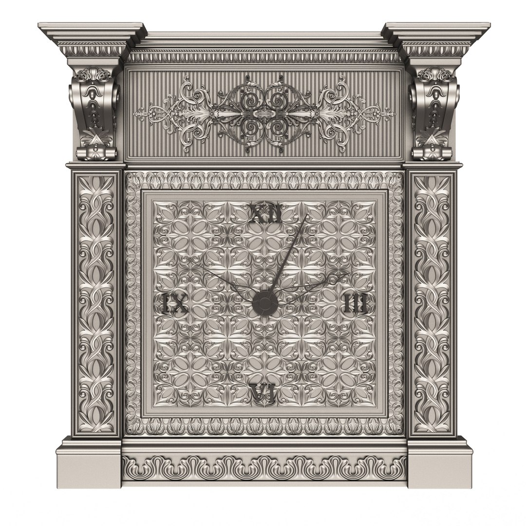 Classic Clock 02 Chrome Model - TurboSquid 2137254