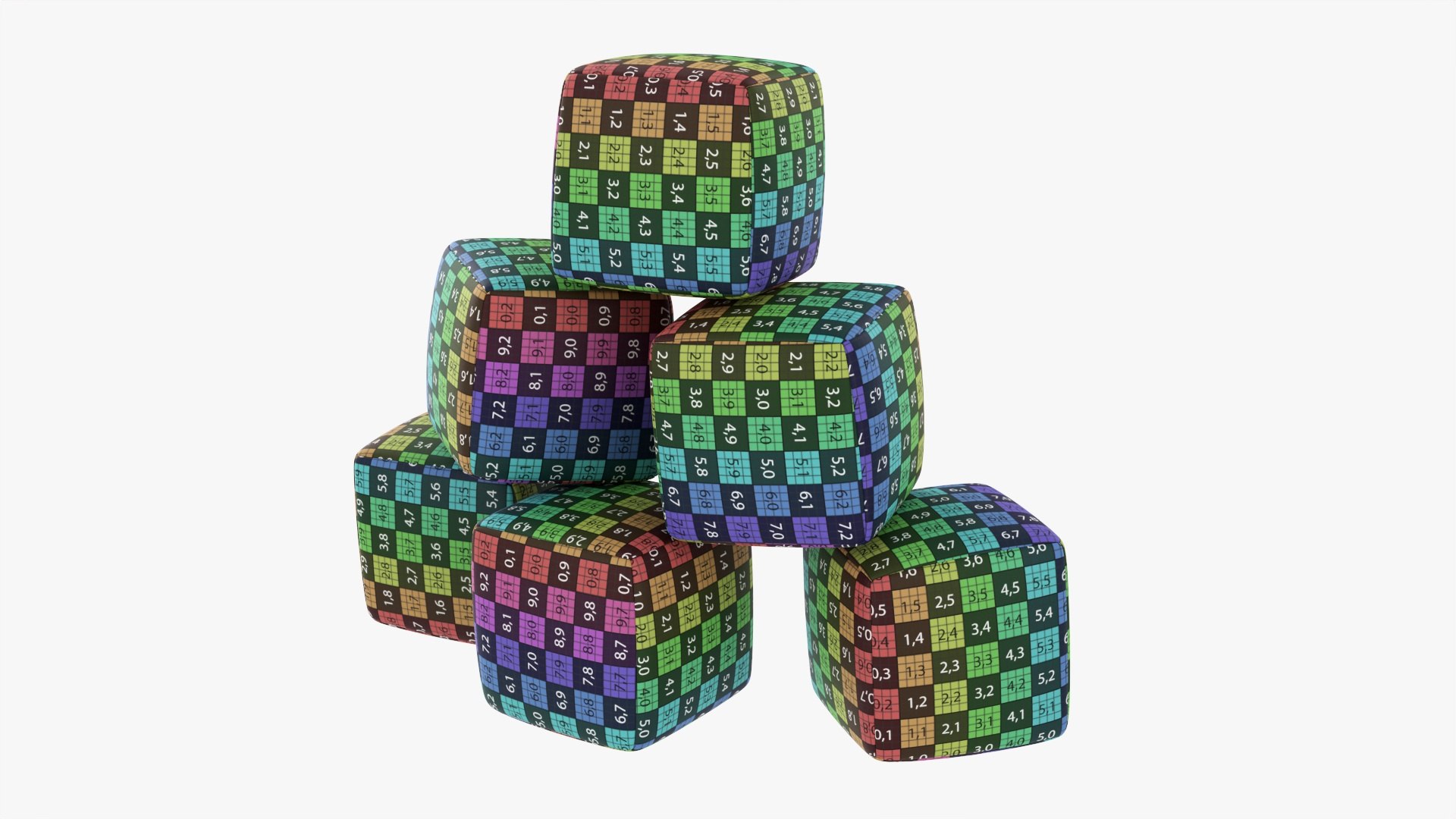 3D Baby Cubes Soft With Numbers 03 - TurboSquid 1738737