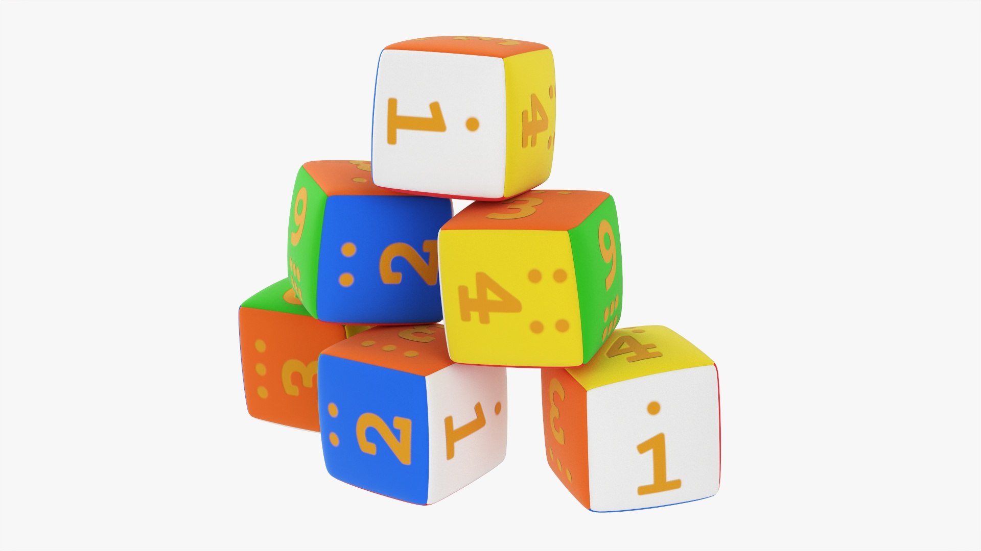 3D Baby Cubes Soft With Numbers 03 - TurboSquid 1738737