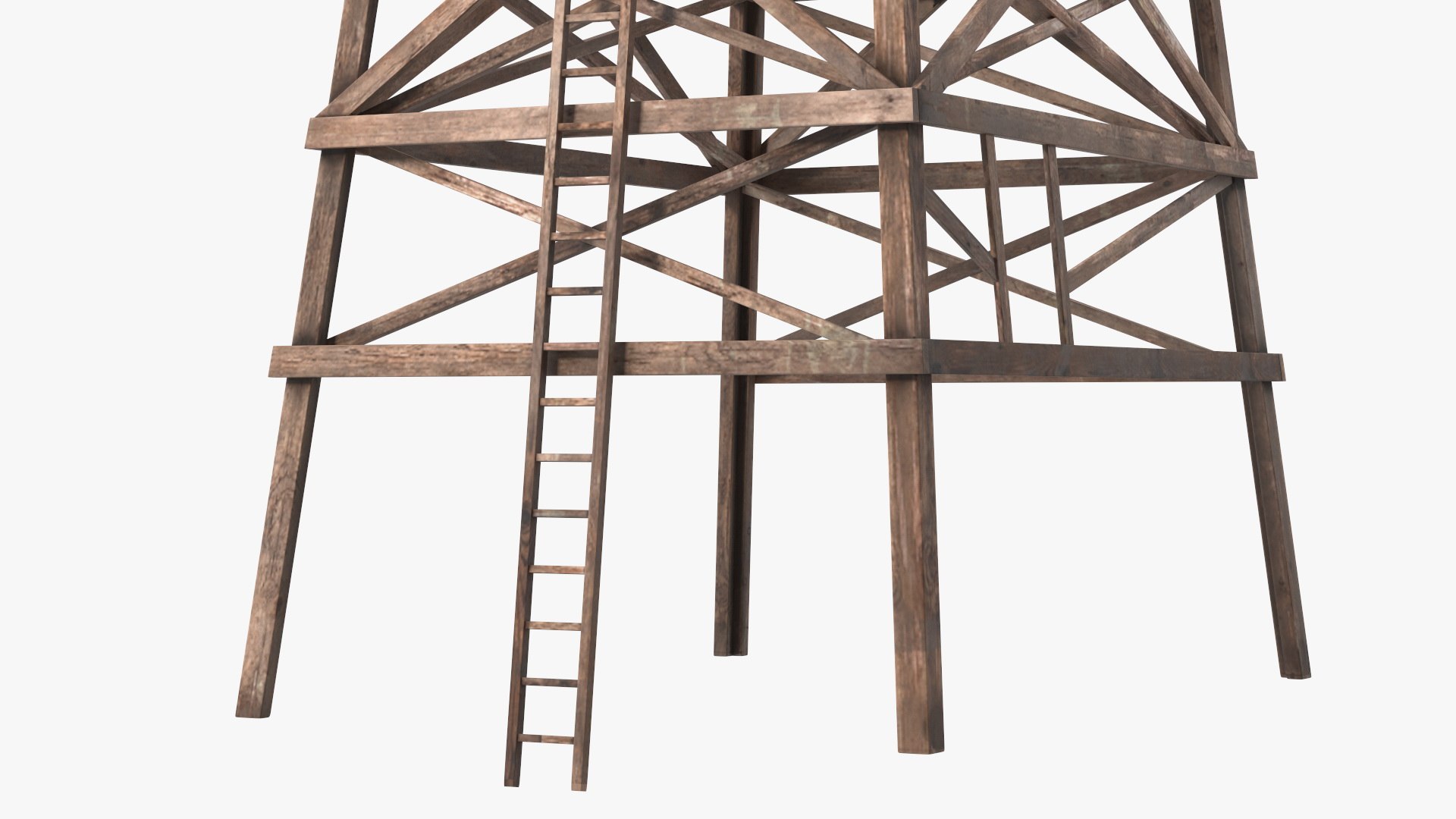 3D Wooden Derrick Tower model - TurboSquid 1987033