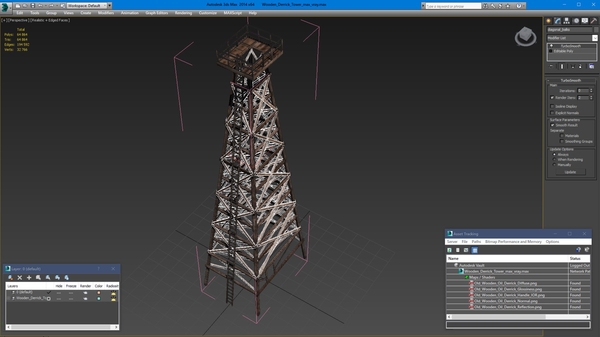 3D Wooden Derrick Tower model - TurboSquid 1987033