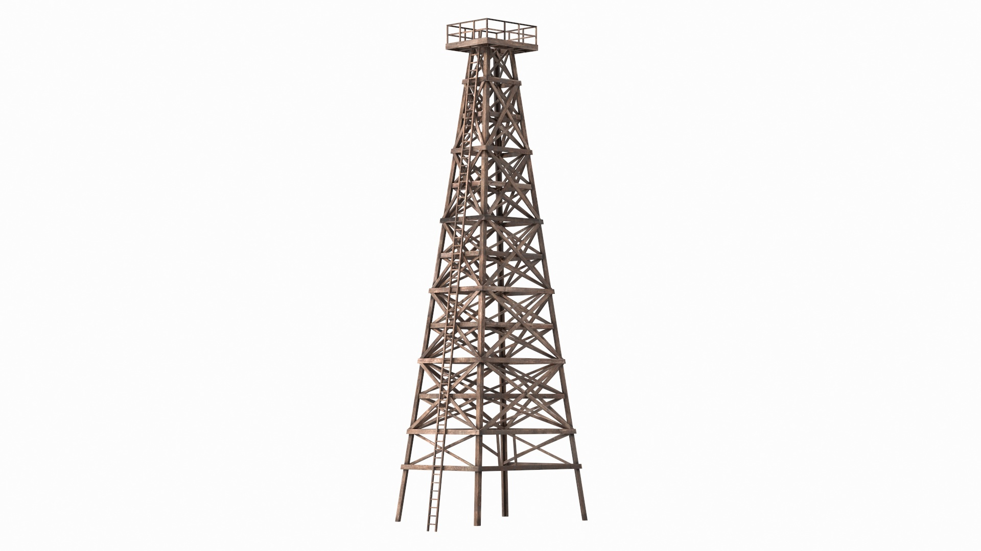 3D Wooden Derrick Tower Model - TurboSquid 1987033