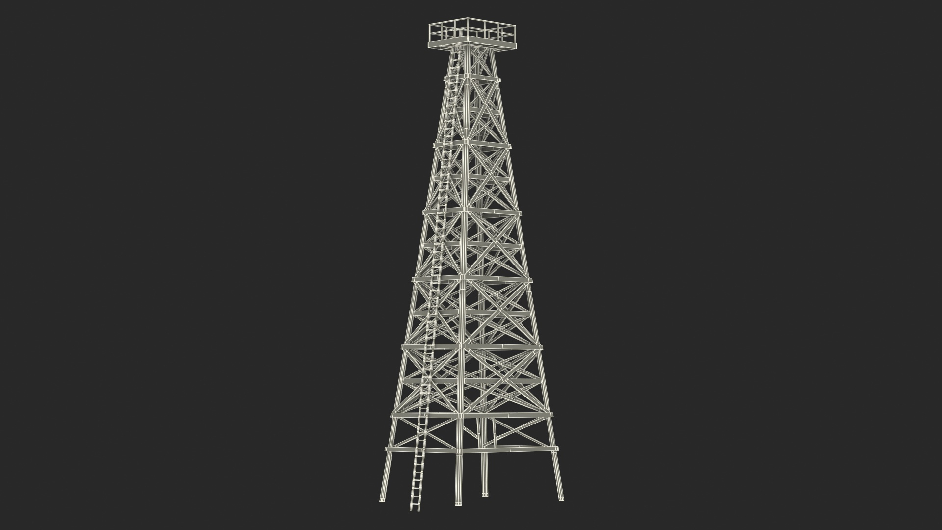 3D Wooden Derrick Tower Model - TurboSquid 1987033