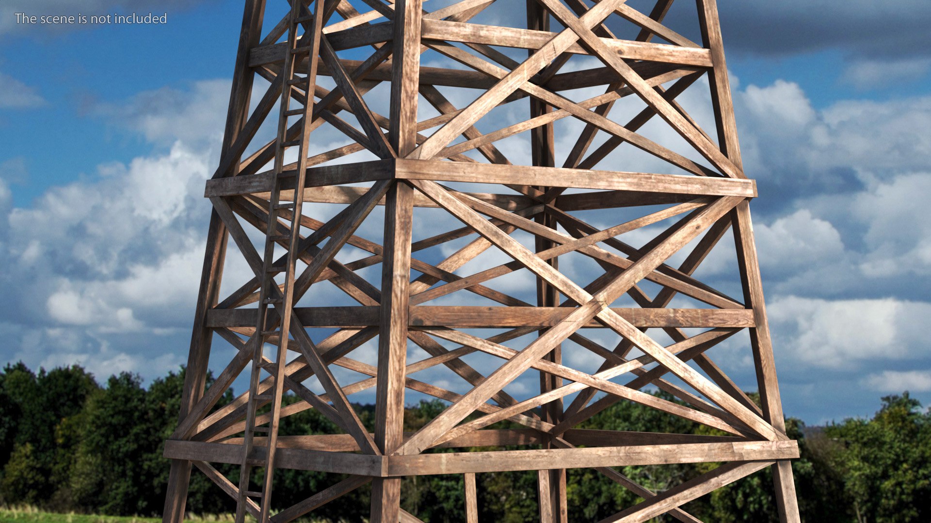 3D Wooden Derrick Tower Model - TurboSquid 1987033