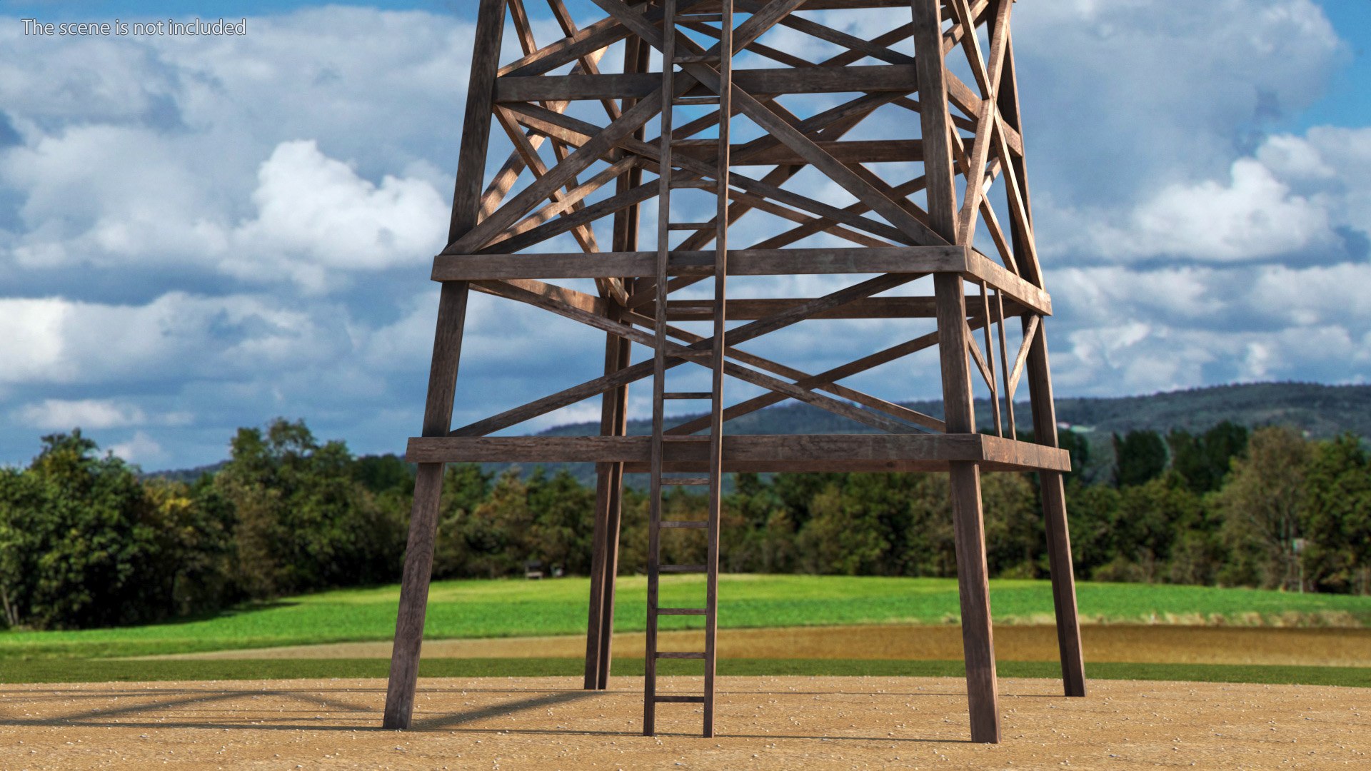 3D Wooden Derrick Tower Model - TurboSquid 1987033