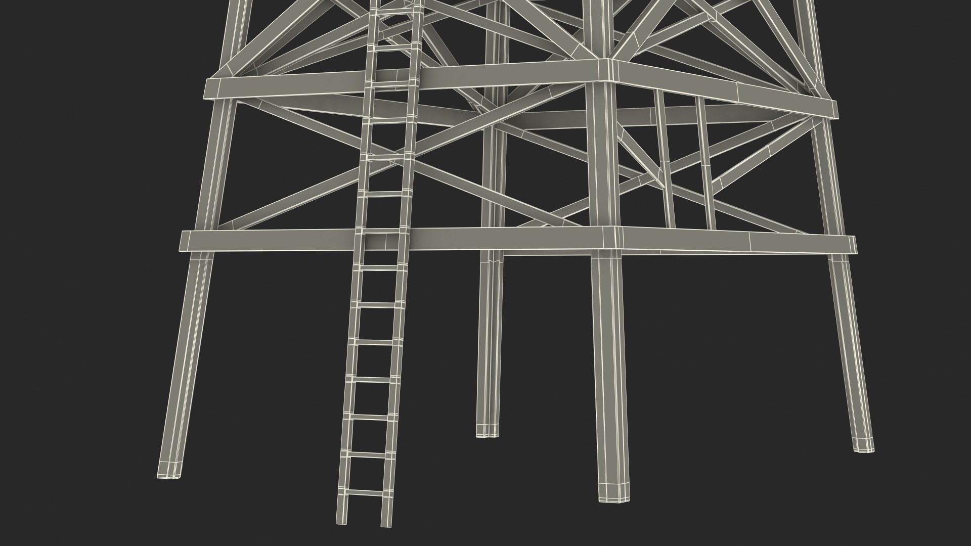 3D Wooden Derrick Tower model - TurboSquid 1987033